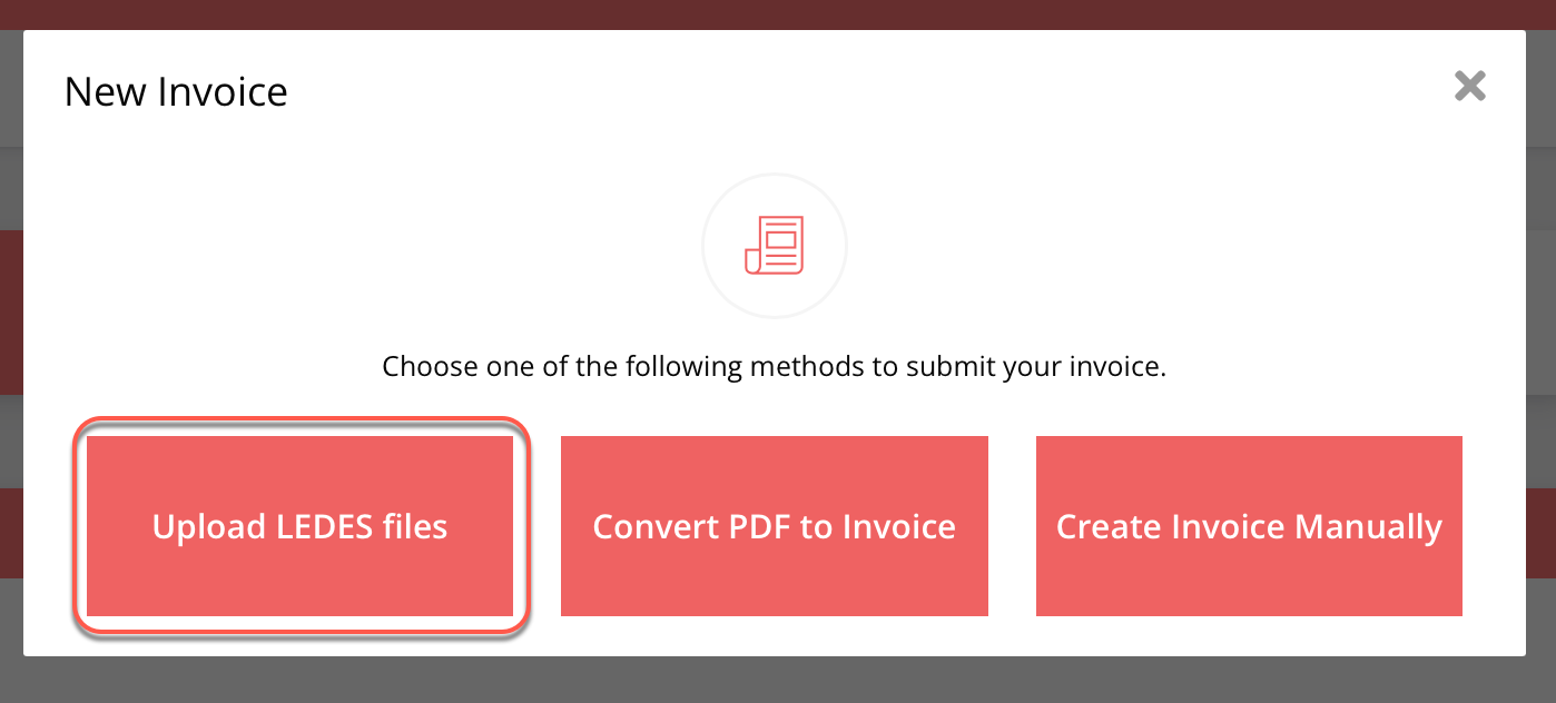 Submitting a LEDES Invoice in CounselGO