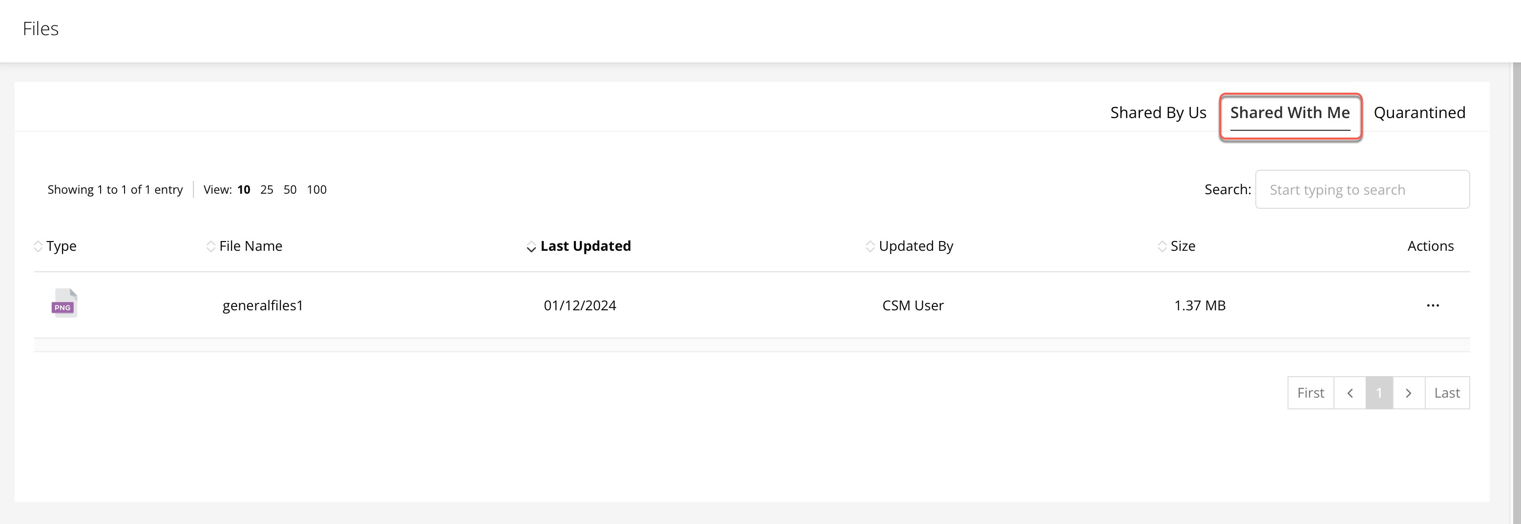Viewing General Files Shared by Clients