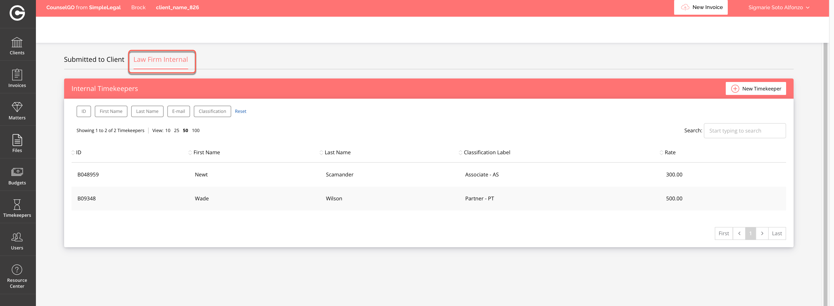 Deleting an Internal Timekeeper Rate Record