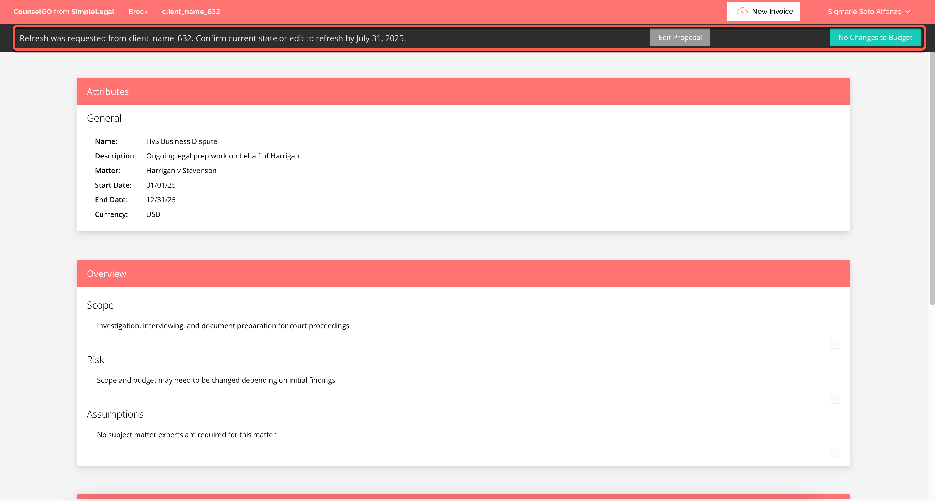 Submitting Budget Refreshes in CounselGO