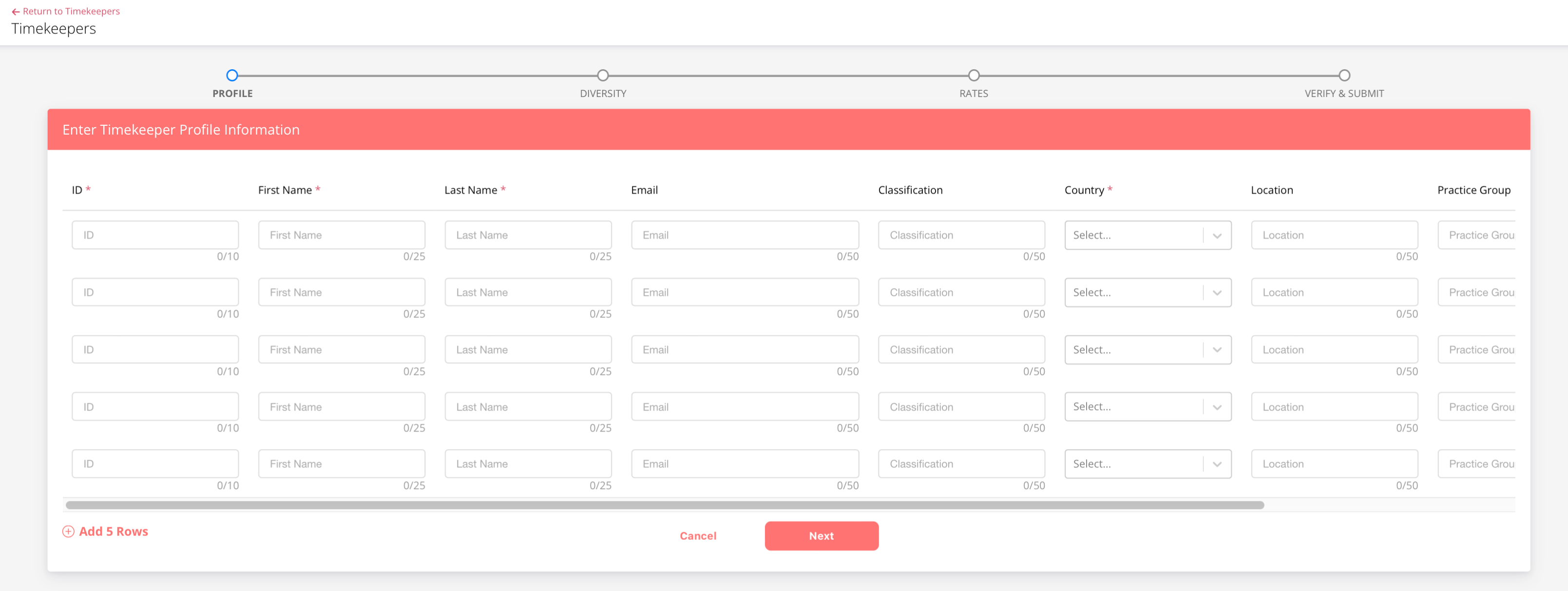 Web Form for Timekeeper Upload