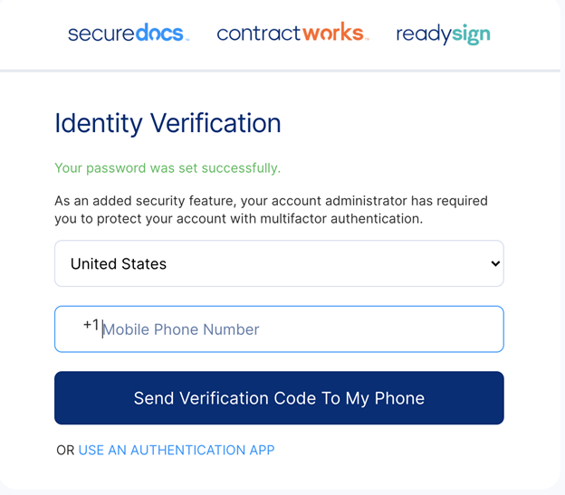 SecureDocs - First Time Login